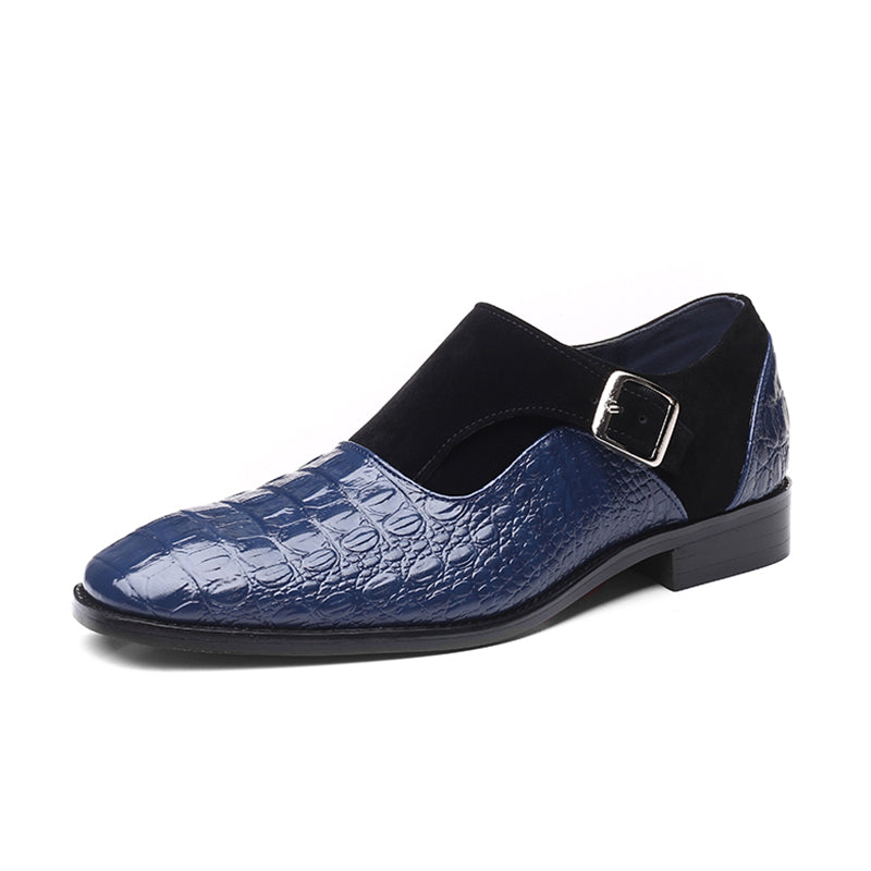 Blue Snake Embossed Dress Shoes – David Outwear